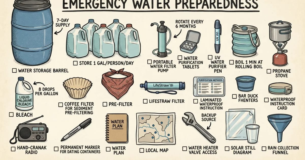 Emergency Water Preparedness: Store, Purify & Plan | prepare.blog